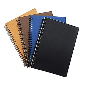 Spiral Notebook, 4 Pcs A5 Craft Softcover 8mm Ruled 4 Color 60 Sheets -120 Pages Journals for Study and Notes (A5-4 Color Lined)