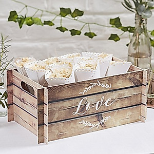 Ginger Ray Wooden Effect Card Crate Box ideal for weddings & parties - Beautiful Botanics
