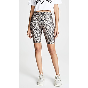 Onzie womens High Rise Bike Yoga Shorts, Leopard, X-Small US