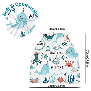 Nursing Cover Breastfeeding Scarf Whale Under The Sea- Baby Car Seat Covers, Stroller Cover, Carseat Canopy(9ut1c)
