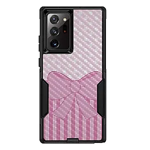 MightySkins Carbon Fiber Skin for OtterBox Commuter for Samsung Galaxy Note20 Ultra 5G - Pink Present | Protective, Durable Textured Carbon Fiber Finish | Easy to Apply Change Style | Made in The USA