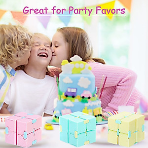 24 Pieces Cubes Toys Mini Blocks Cube Bulk Gadget Sensory Toy Hand Held Blocks Finger Gadget Gift for Adults Anxiety Stress Relief Game(Cute Style)