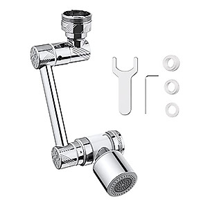 ORIA 1080° Rotating Faucet Extender, Splash Filter Faucet, Large Angle Rotating Splash Filter Faucet Aerator with 2 Water Outlet Modes, Filter Element, Install Tools, for Kitchen and Bathroom Sink