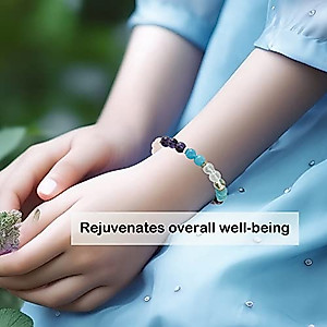 Cryhand Beauty Enhance Health Blessing Beaded Chakra Bracelets for Women Amethyst Rose Quartz Aquamarine Charm Natural Stone Crystal Healing Handmade Jewerly Gifts For Girl (Aqu)