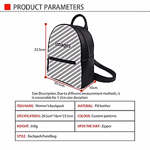 PZZ BEACH Leopard Striped Animal Print Durable Mini Leather Backpack- Waterpoof & Anti Scratch, Brown Cheetah Pattern