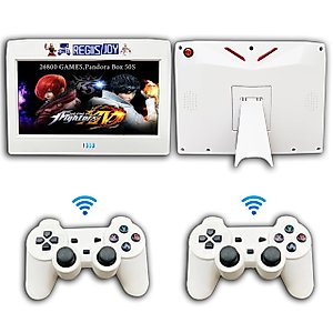 RegiisJoy 28000 in 1 Handheld Portable Arcade Game Console Mini Pandora Box 50S with HD Screen 2.4GHZ Wireless Controllers Search/Hide/Save/Load/Pause Games