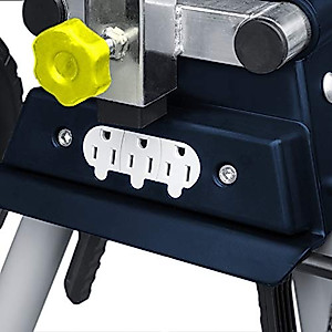 POWERTEC MT4000 Folding Miter Saw Stand with 8-Inch Wheels and 110V Power Outlets, Universal Quick-Release Brackets