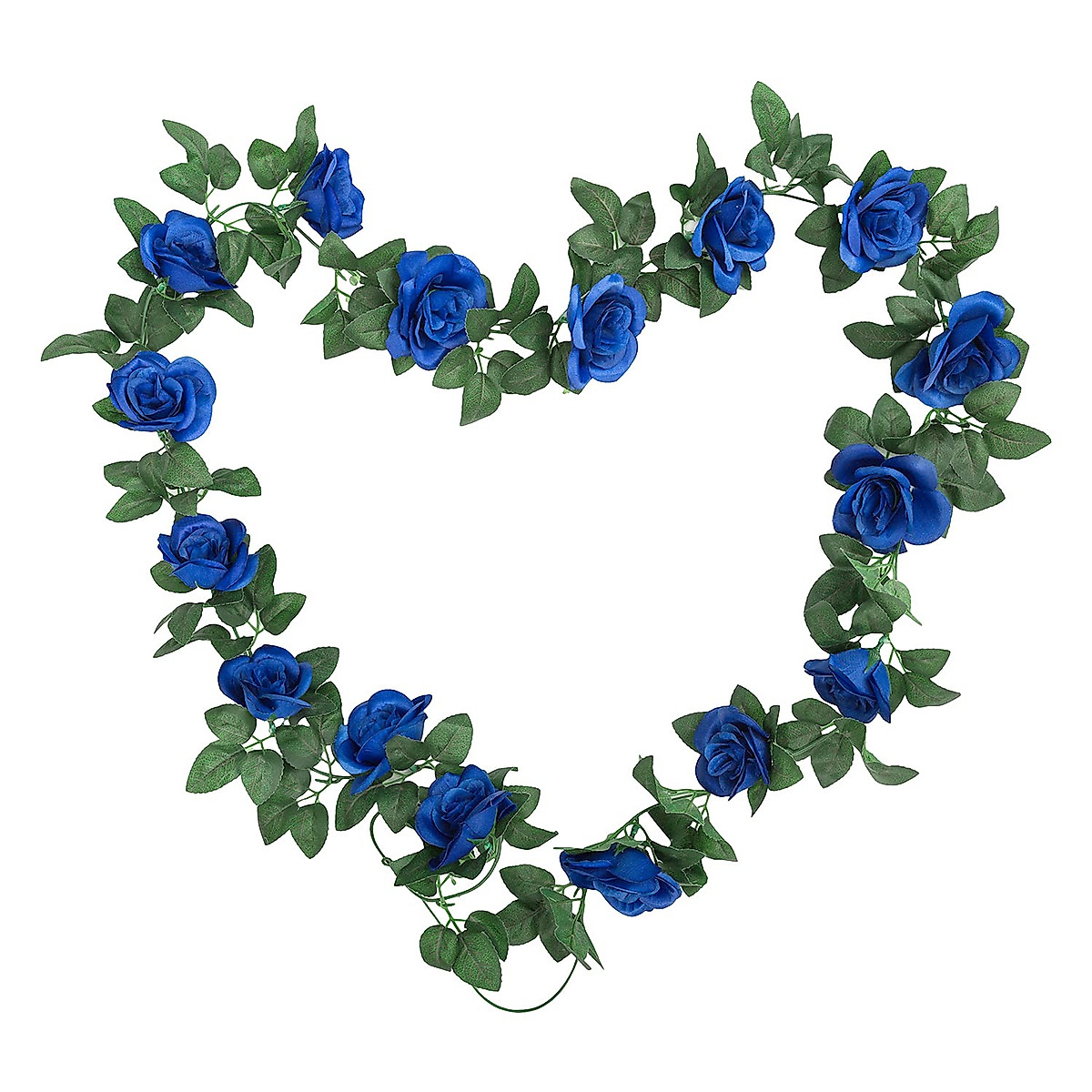 Yebazy 4PCS(30FT) Artificial Rose Vine Fake Rose Garland Artificial Flowers for Hotel Wedding Home Party Garden Decor（Royal Blue）