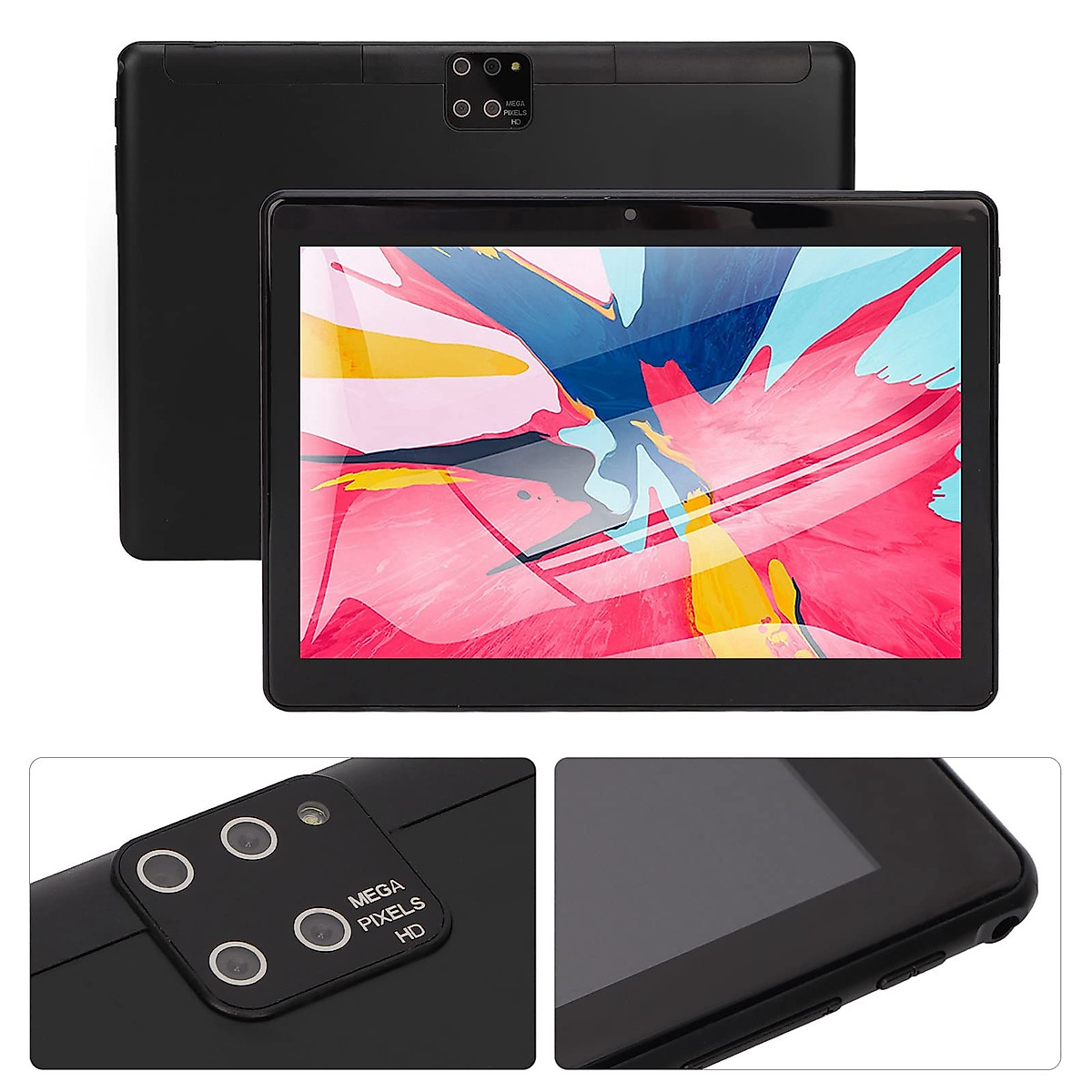 10.1 Inch Tablet, 100-240V Front 8MP Rear 16MP Black 6GB 128GB Tablet PC for Android 10.0 for Photography (US Plug)