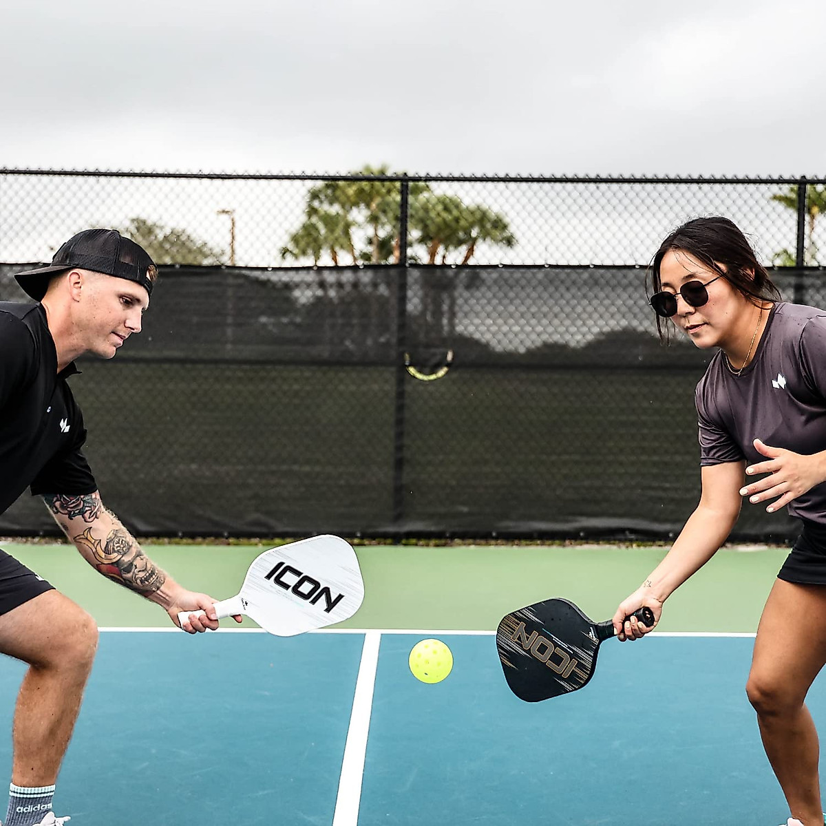 Diadem Icon v2 Pickleball Paddle | USAPA Approved | Carbon Fiber High Performance Paddle | Power, Control, Spin Friendly (Black, XL - Extended Length)