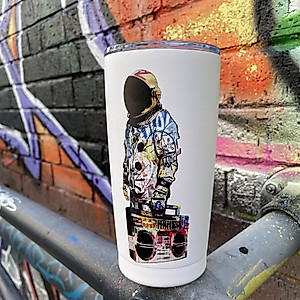 URBANCAN 20 oz Insulated Tumbler with Lid and Straw - Drink In Style with a Stainless Steel Tumbler Travel Mug - Premium Double Walled Thermos Flask - Vibe City