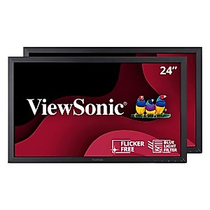 ViewSonic VA2452SM_H2 24 inches Dual Pack Head-Only 1080p LED Monitors DisplayPort, DVI, VGA (Renewed)