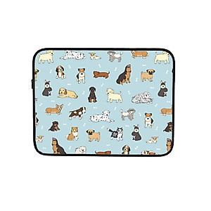 Cartoon Doodle Puppy Dog 13 inch Portable Laptop Sleeve Compatible with MacBook Air Notebook Computer Case for Men Women College School Students