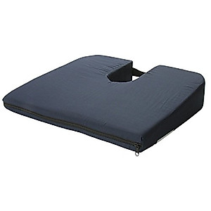 DMI Gradual Slope Seat Cushion for Coccyx, Sciatica and Tailbone Pain Used With Dining Room Chairs, Desk Chairs, Car Seats or Wheelchair Cushions, Machine Washable-Cover, 15 Inch, Navy