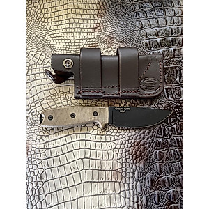 Carl Thomas Leathers Custom Made Horizontal Knife Sheath Made to Fit ONLY The Ontario Rat 3 or Esse 3 Knife. Can be Worn on Either Side. Knife NOT Include.