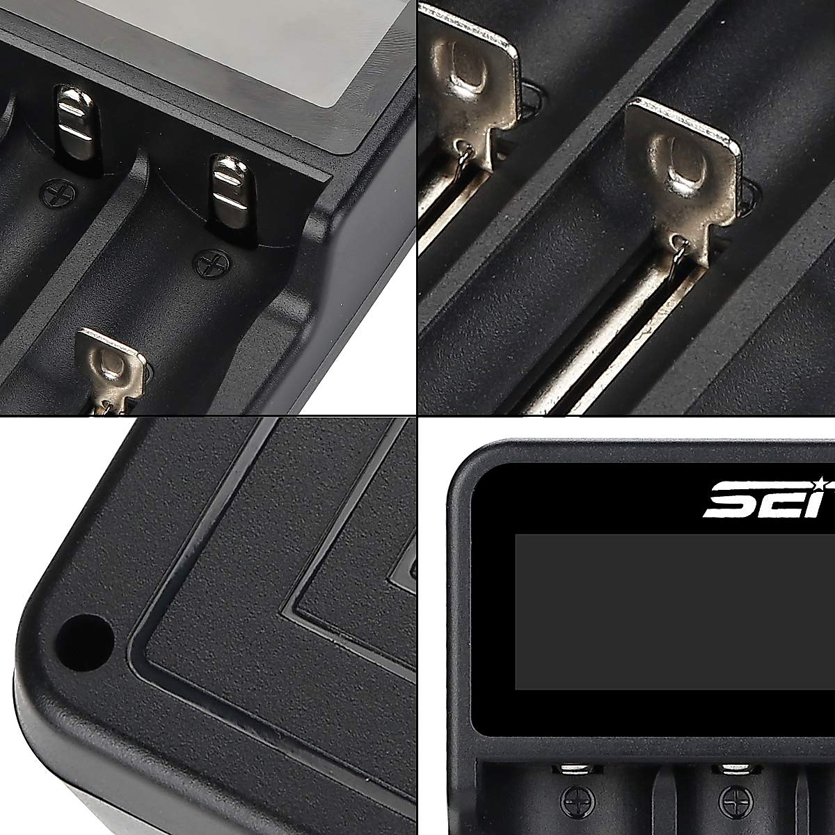 18650 Battery Charger, SEIVI LCD Display Universal Smart Charger for Rechargeable Batteries Li-ion Batteries 18650 26650 18490 17670 17500 16340 14500, Ni-MH/Ni-Cd A AA AAA Batteries