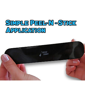 Guitar Gummy™ The ORIGINAL Guitar Strap Non Slip Grip Strip Pad; Prevent Neck Dive - SET of 4 PIECES; Large Black (Black)