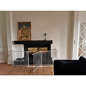 BabyDan Flex Hearth 35.4-109.5 Inch Wide Extra Large Size Safety Baby Gate for Fireplace, Hearths, and Doorways, White