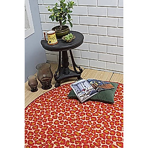 Furnish my Place Cheetah Print Area Rug, Animal Print Pattern Mat, Pet-Friendly Indoor Carpet, Wildlife Animal Inspired with Cheetah Design Rug for Living Room, Home Décor, 4' Round