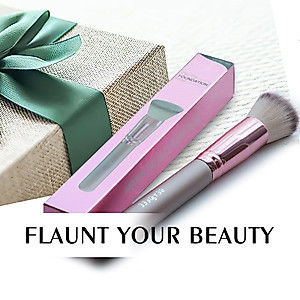 Foundation Brush Flat Top Makeup Foundation Brush Small Top Premium Durable Kabuki Makeup Brush Perfect for Flawless Powder and Cream,Buffing, Blending Liquid,Blending,Concealer Makeup Face Brush