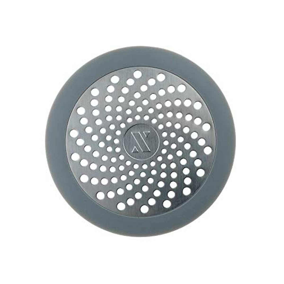 SlipX Solutions Gray Flat Drain Protector Fits Standard Shower Drains to Prevent Clogs (4.5 inch Diameter, Silicone & Stainless Steel)