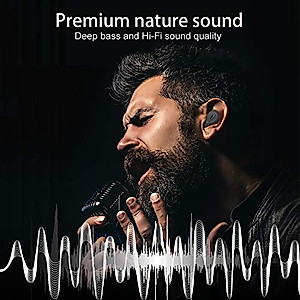 Alead TX8 Bluetooth 5.0 True Wireless Earbuds (TWS) with Wireless Charging case, IP68 Waterproof, HiFi Sound, Deep bass, Auto Pairing, 5H Playtime, Built-in mic, Bluetooth in-Ear Earbuds for Sports