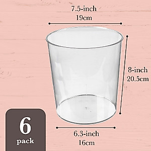 Spec101 Champagne Ice Bucket 6 Pack - Wine Bottle Chiller Beverage Tub Clear Plastic Ice Bucket Wine Buckets for Parties