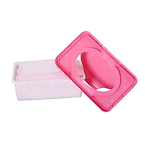 VEAREAR Wipes Storage Case Wet Tissue Storage Box Plastic Case Home Car Office Wipes Dispenser Case Baby Wipes Holder Refillable Container with Buckle Lid for Home Car Office