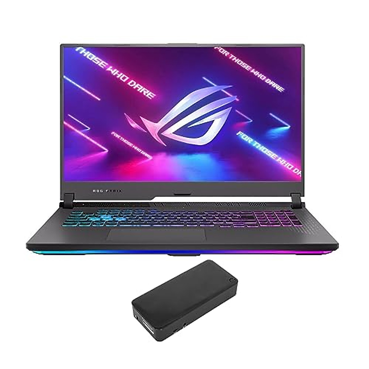 ASUS ROG Strix G17 Gaming & Entertainment Laptop (AMD Ryzen 9 6900HX 8-Core, 32GB DDR5 4800MHz RAM, 2x1TB PCIe SSD RAID 0 (2TB), GeForce RTX 3070 Ti, 17.3" Win 11 Home) with DV4K Dock