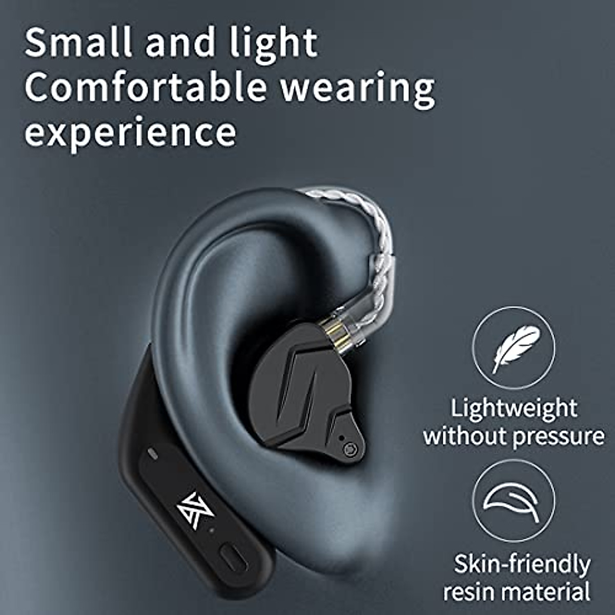 CCA KZ AZ09 Bluetooth 5.2 Module IEM Bluetooth Adapter Wireless Waterproof Ear Hook Extra Long Battery Life Bluetooth Cable for ​KZ ZS10 PRO/ZSN Pro X/ZSN PRO/ZSX/AS12/AS16/ZAX CRA/C12(C pin)
