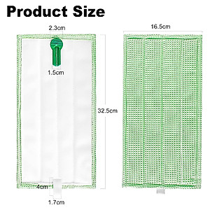 hokojix 6Pcs Professional Microfiber Mop Floor Cleaning System Flat Mop Reusable Washable Mop Pad Dust Mopping for VORWERK SP600