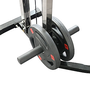 Fitvids Multi-Function Adjustable Power Cage with J-Hooks, Safety Straps and Optional LAT Pulldown Attachment and Cable Crossover, Cable Crossover Only Black