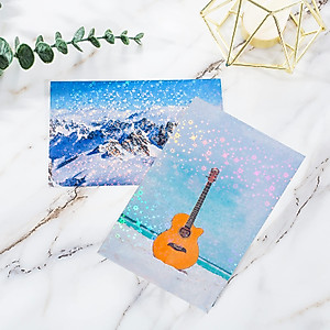 24 Sheets Vinyl Printable Sticker Paper A4 Size (8.25" x 11.7") Holographic Glossy Sticker Paper Self-Adhesive Waterproof Dries Quickly For Inkjet/Laser Printer