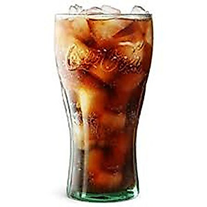 Genuine Coca-Cola Green Glass, Contour Glass Set of 4-16 oz. As Timeless as They are Functional! Vintage Inspired and Made of Georgia Green Glass, Embossed Coca-Cola Logo. A Classic Bell (4)