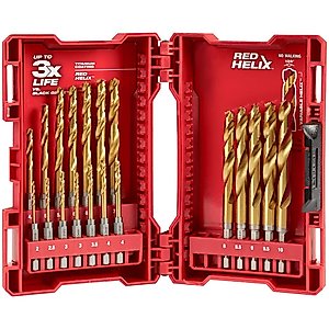 Milwaukee 48-89-4860 SHOCKWAVE RED HELIX Titanium Metric Set - 19 PC