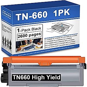 TN660 Compatible TN-660 Black Toner Cartridge Replacement for Brother MFC-L2700DW MFC-L2680W HL-L2300D DCP-L2520DW Printer Toner.(1 Pack)