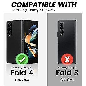 XIIICASE Galaxy Z Fold 4 Case Magnetic Hinge Protection Shockproof Hard PC Soft TPU Protective Cover for Samsung Galaxy Z Fold 4 5G (Red)
