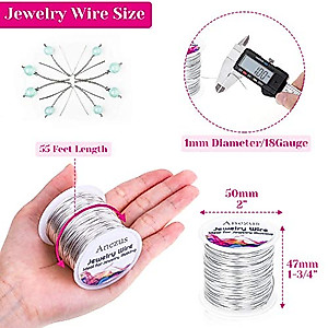 Anezus 18 Gauge Jewelry Wire for Jewelry Making, anezus Craft Wire Tarnish Resistant Copper Beading Wire for Jewelry Making Supplies and Crafting (18 Gauge, Silver)