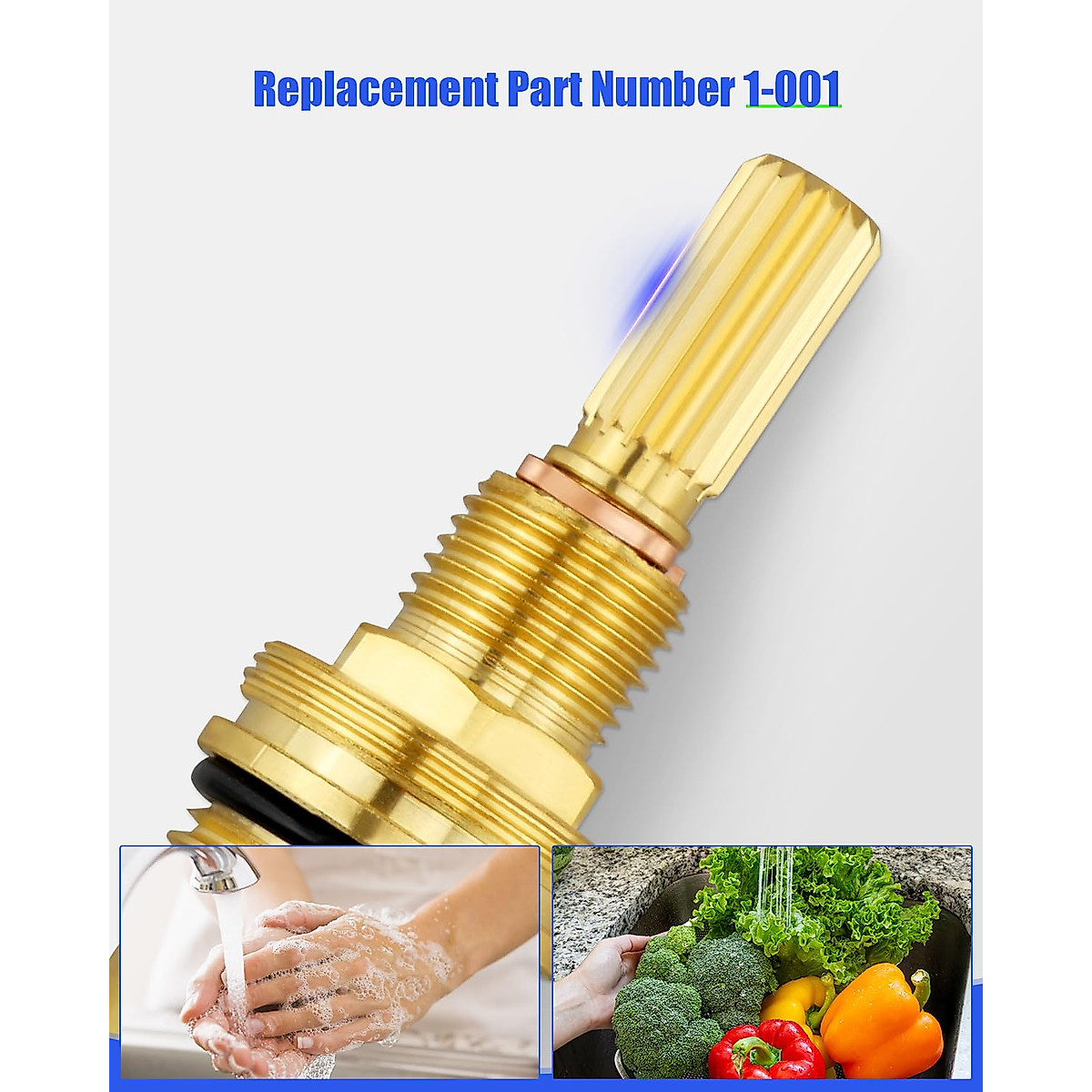 Urnqowuy Brass 1-001 Widespread Cartridge Cold Side Fit for Newport Brass 1-001 Faucet Ceramic Cold Cartridge