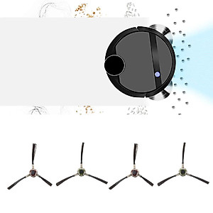 Fdit 4PCS Side Brushes Replacement Vacuum Cleaner Replenishment Sweeping Brush Fit for Ecovacs Deebot DE55 DE6G DD33 DJ35 Robotic Vacuum Cleaner