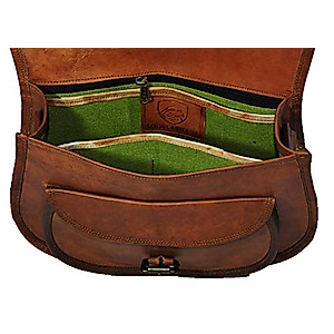 Satchel And Fable Handmade Women Vintage Style Genuine Brown Leather Cross Body Shoulder Bag Handmade Purse