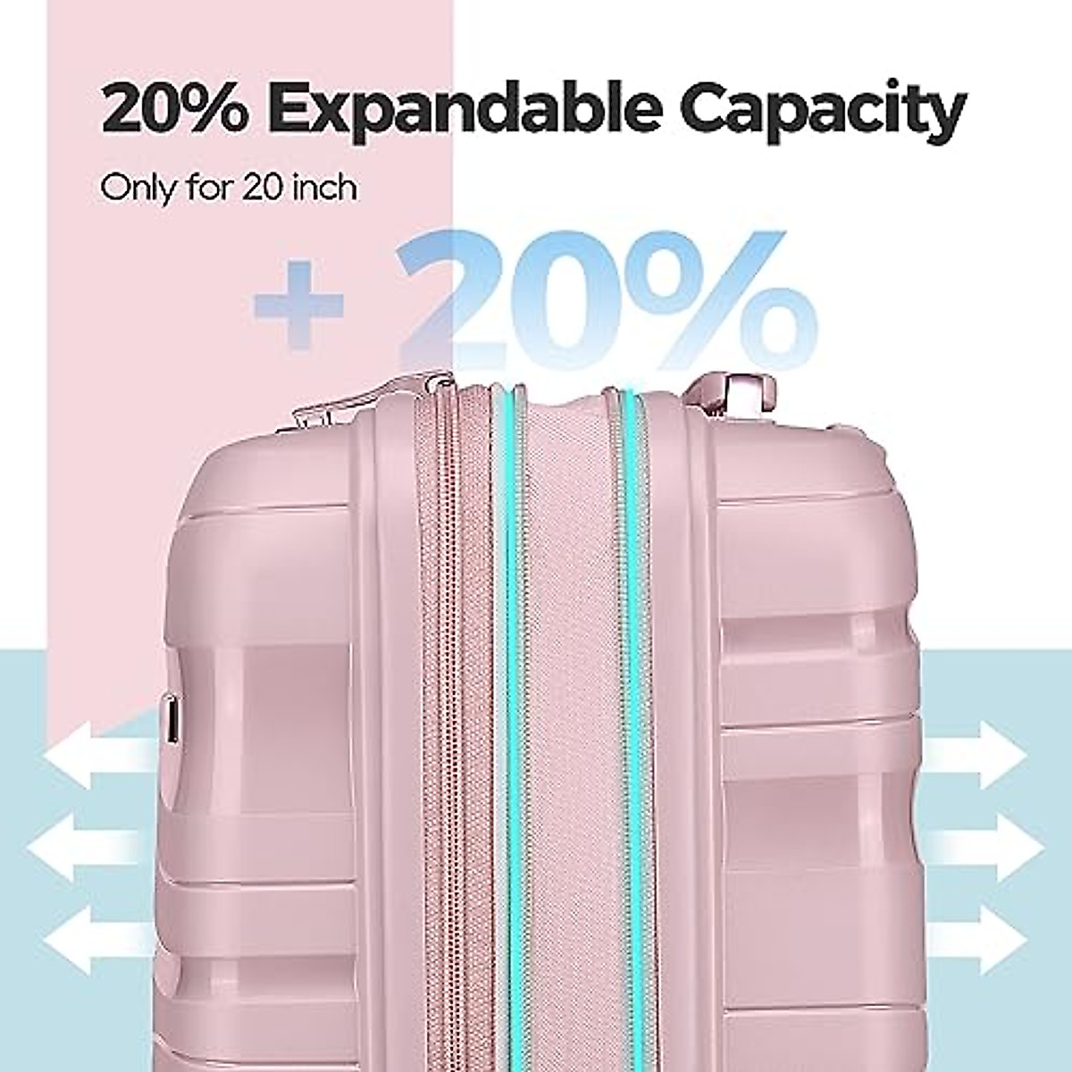 Melalenia Luggage Carry On Suitcase Sets, Expandable PP Hard Shell Suitcase with Spinner Wheels,Travel Luggage with TSA Locks 22x14x9 Airline Approved