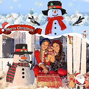 42 Pcs Snowman Decorating Making Kit Christmas Snowman Dress Up Set Winter Holiday Outdoor Kids Toys Xmas Decoration (Cute Style)