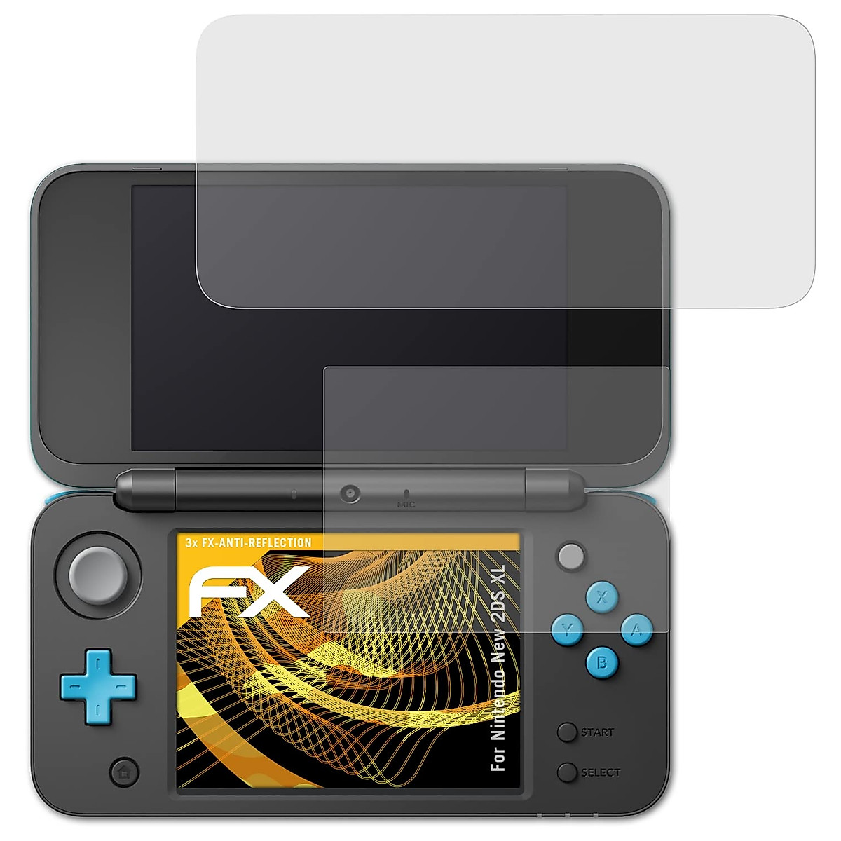 atFoliX Screen Protector compatible with Nintendo New 2DS XL Screen Protection Film, anti-reflective and shock-absorbing FX Protector Film (Set of 3)
