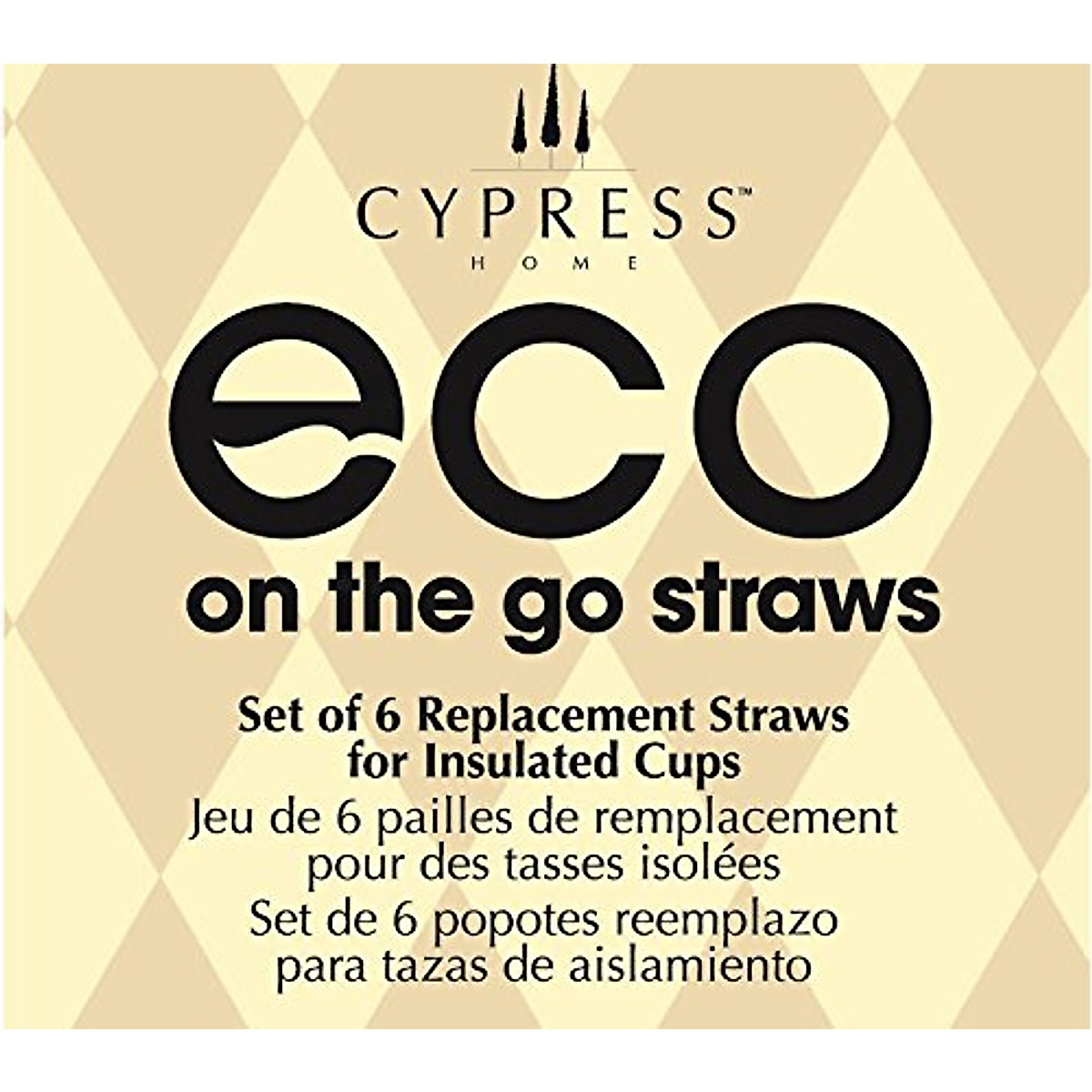 Peachy Kitchen Acrylic Straws, Set of 6