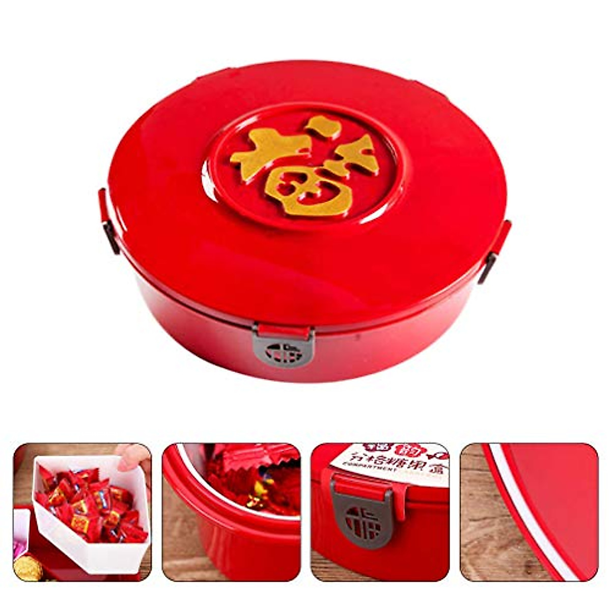 Yardwe Compartment Snack Serving Tray Appetizer Tray Serving Plates Dishes Tradional Chinese Wedding 2021 New Year Spring Festival Tableware