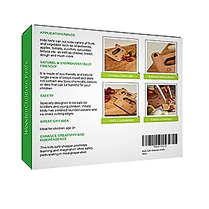 Wooden Kids Knife;Wooden Handmade Children Knife for safe cutting Fruits and Vegetables - Eco Friendly Cute Bear Shape Kids Safe Knife; Montessori Kids Utensil; Children Fruit and Vegetable Chopper;