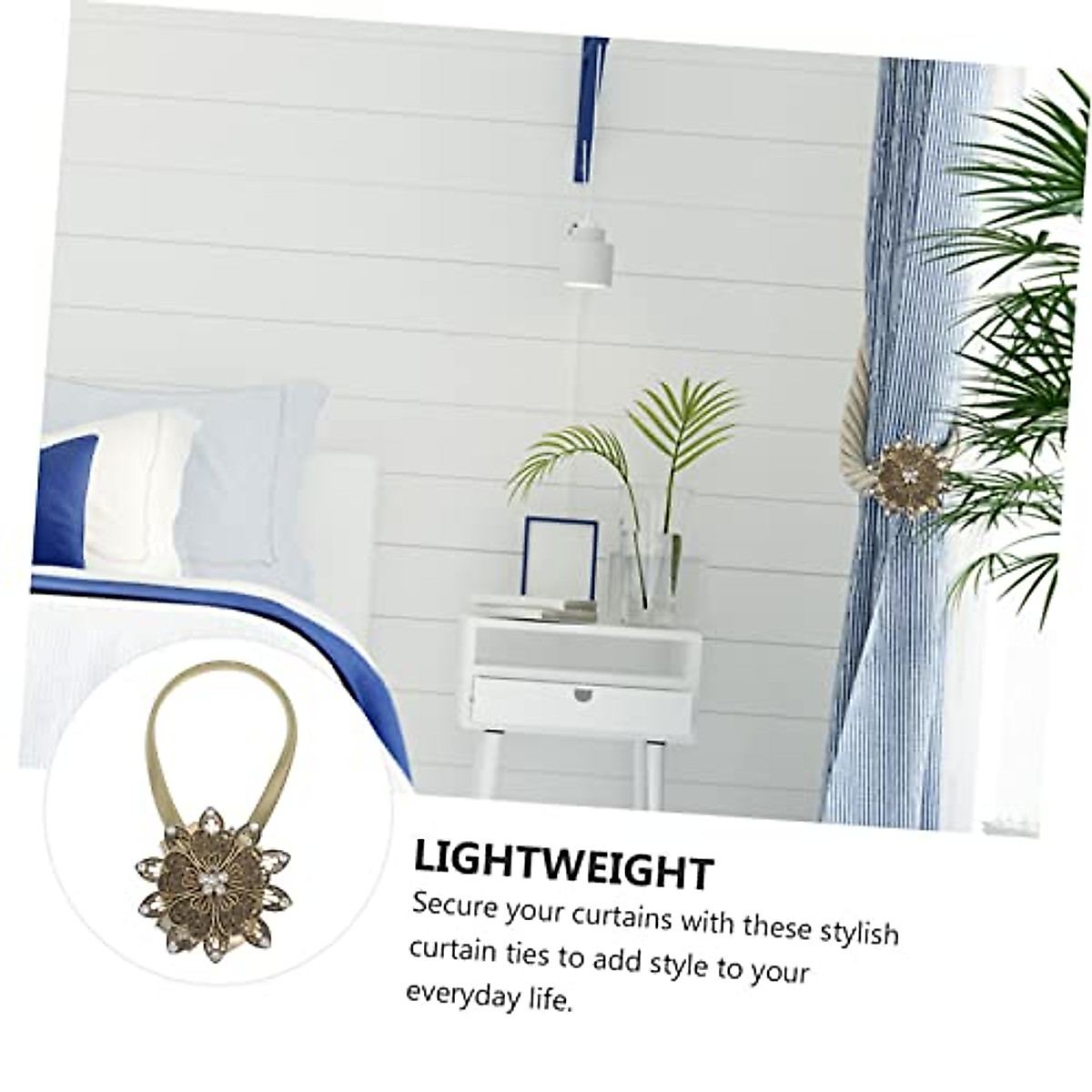 RORPOIR Curtain Tie Window Trim Flower Decorations Floral Shower Curtain Magnetic Curtain Buckle Magnetic Curtain Clip Curtain Holder Rope Curtain Tieback Delicate Curtain Tieback Alloy
