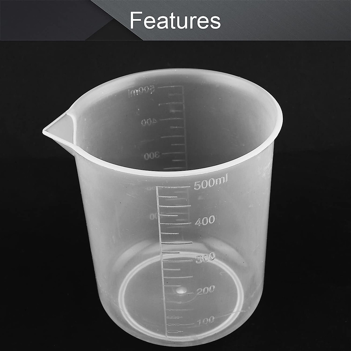 Othmro 3-Pack 500mL Laboratory Slide Spout Water Liquid Volume Measuring Beaker Clear