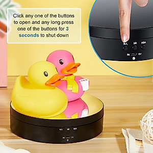 Hicarer Rotating Display Stand 360 Degree Motorized Rotating Turntable Display Stand with USB Power Cable for Photography Products and Shows, Black (PVC)